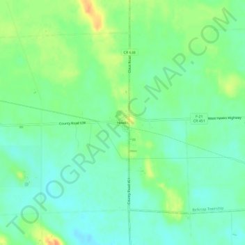 Hawksの地形図、標高、地勢