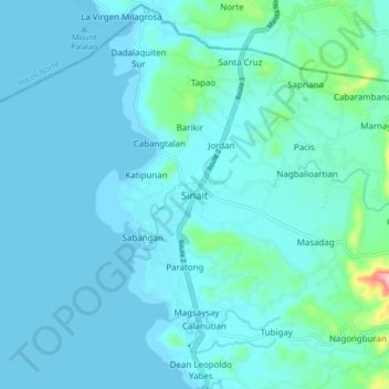 Sinaitの地形図、標高、地勢