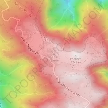 Fanalの地形図、標高、地勢