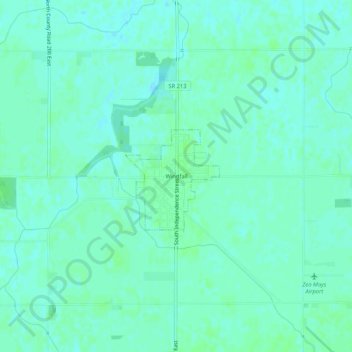 Windfallの地形図、標高、地勢