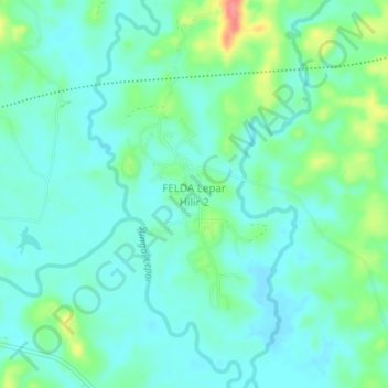 FELDA Lepar Hilir 2の地形図、標高、地勢