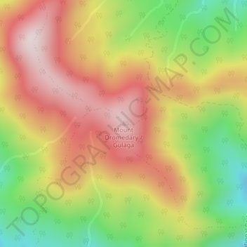 Mount Dromedary / Gulagaの地形図、標高、地勢