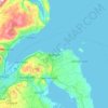 Donaghadeeの地形図、標高、地勢