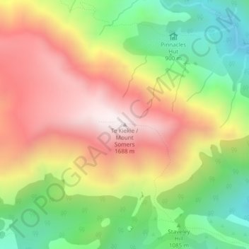 Mount Somersの地形図、標高、地勢