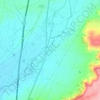 Vivar del Cidの地形図、標高、地勢