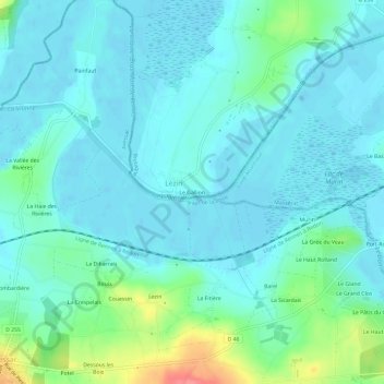 Le Gallionの地形図、標高、地勢
