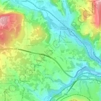 Copetの地形図、標高、地勢