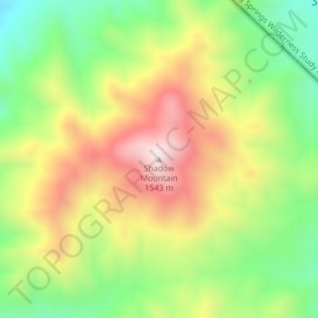 Shadow Mountainの地形図、標高、地勢