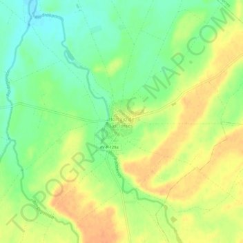 Horcajo de las Torresの地形図、標高、地勢
