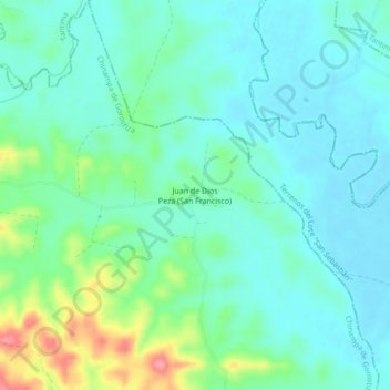 Juan de Dios Peza (San Francisco)の地形図、標高、地勢
