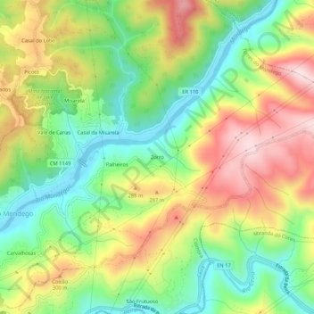 Zorroの地形図、標高、地勢