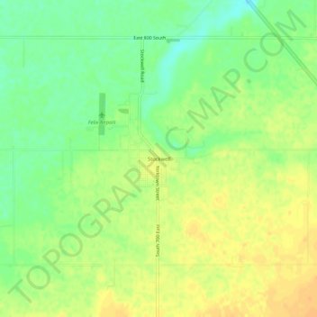 Stockwellの地形図、標高、地勢