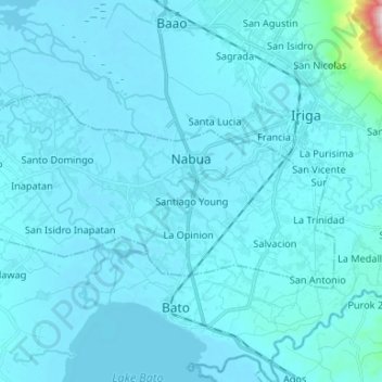 Nabuaの地形図、標高、地勢