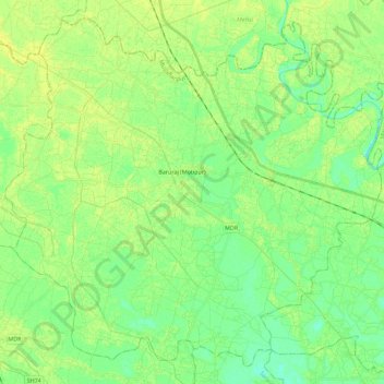 Baruraj (Motipur)の地形図、標高、地勢