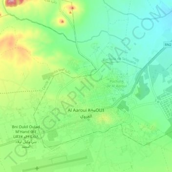 Al Arouiの地形図、標高、地勢