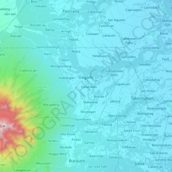 Dagamiの地形図、標高、地勢