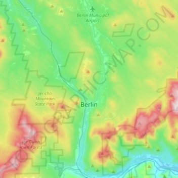 Berlinの地形図、標高、地勢