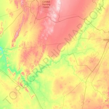 Siyancuma Local Municipalityの地形図、標高、地勢