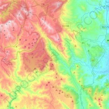 Gairoの地形図、標高、地勢