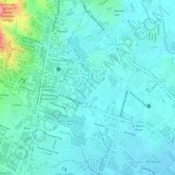 Baniladの地形図、標高、地勢