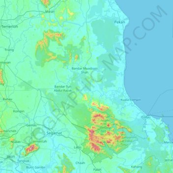 Rompinの地形図、標高、地勢