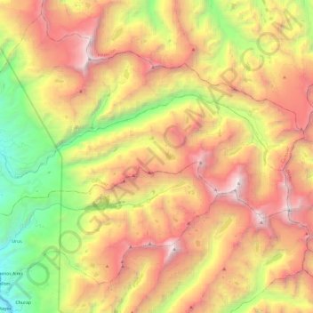 San Miguel de Acoの地形図、標高、地勢