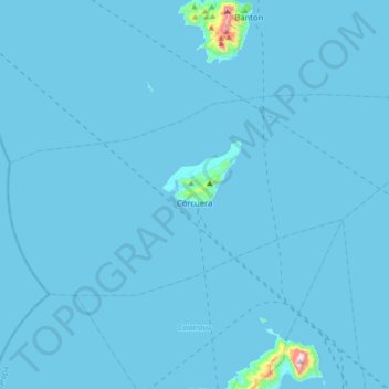 Corcueraの地形図、標高、地勢