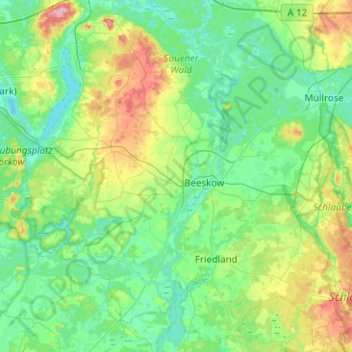 15848の地形図、標高、地勢