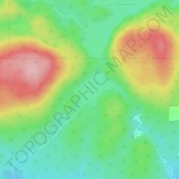 Lac du Cordonの地形図、標高、地勢
