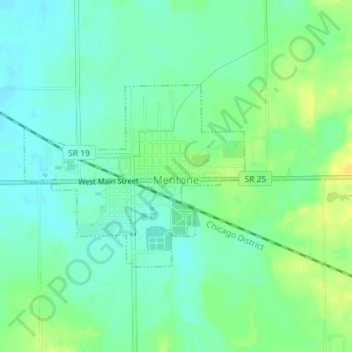 Mentoneの地形図、標高、地勢