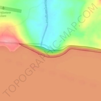 Sterkfontein Damの地形図、標高、地勢