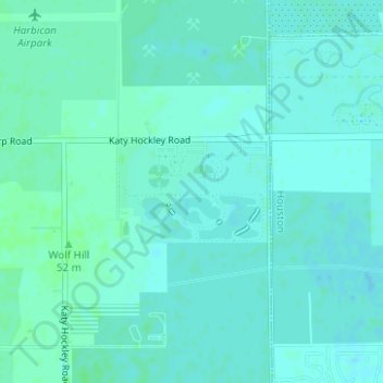 Paul D. Rushing Park & Chain of Lakesの地形図、標高、地勢