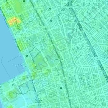 DLSU Amphitheaterの地形図、標高、地勢